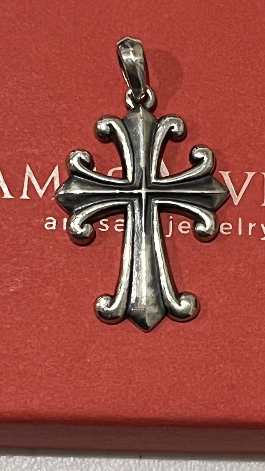 James Avery Retired Silver Fleuree Cross With Star Pe… - Gem