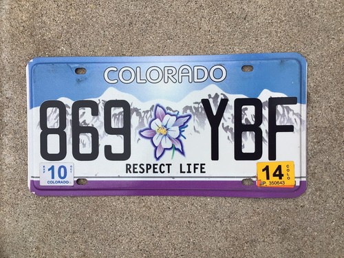 COLORADO - RESPECT LIFE - LICENSE PLATE | eBay