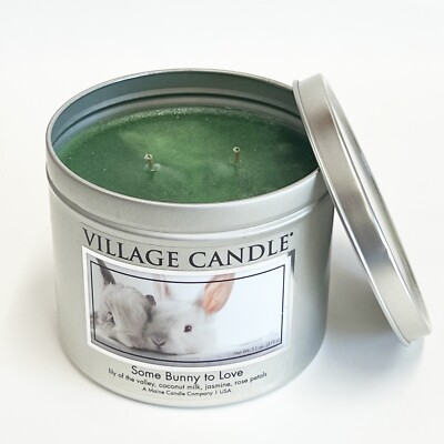 Bunny Theme Candle In A Tin Lilly- Coconut Milk -Jasmine-Rose Scent Low ...