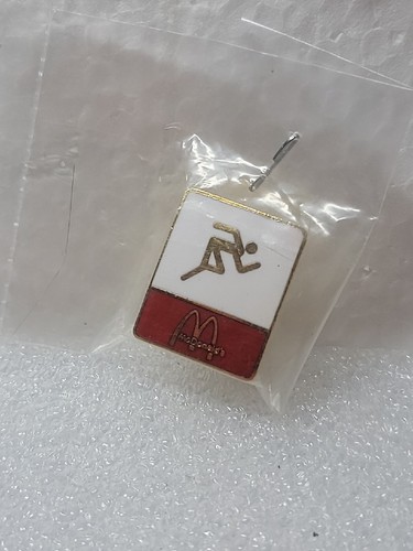McDonald's Running Track Enamel Sign Style Lapel Pin Gold Toned Clutch ...
