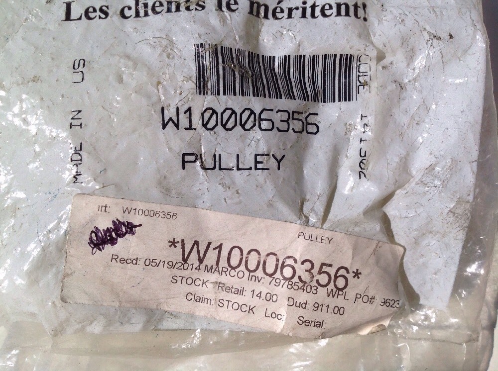 NEW GENUINE WHIRLPOOL WASHER PULLEY W10006356 FREE SHIP 717449097309| eBay