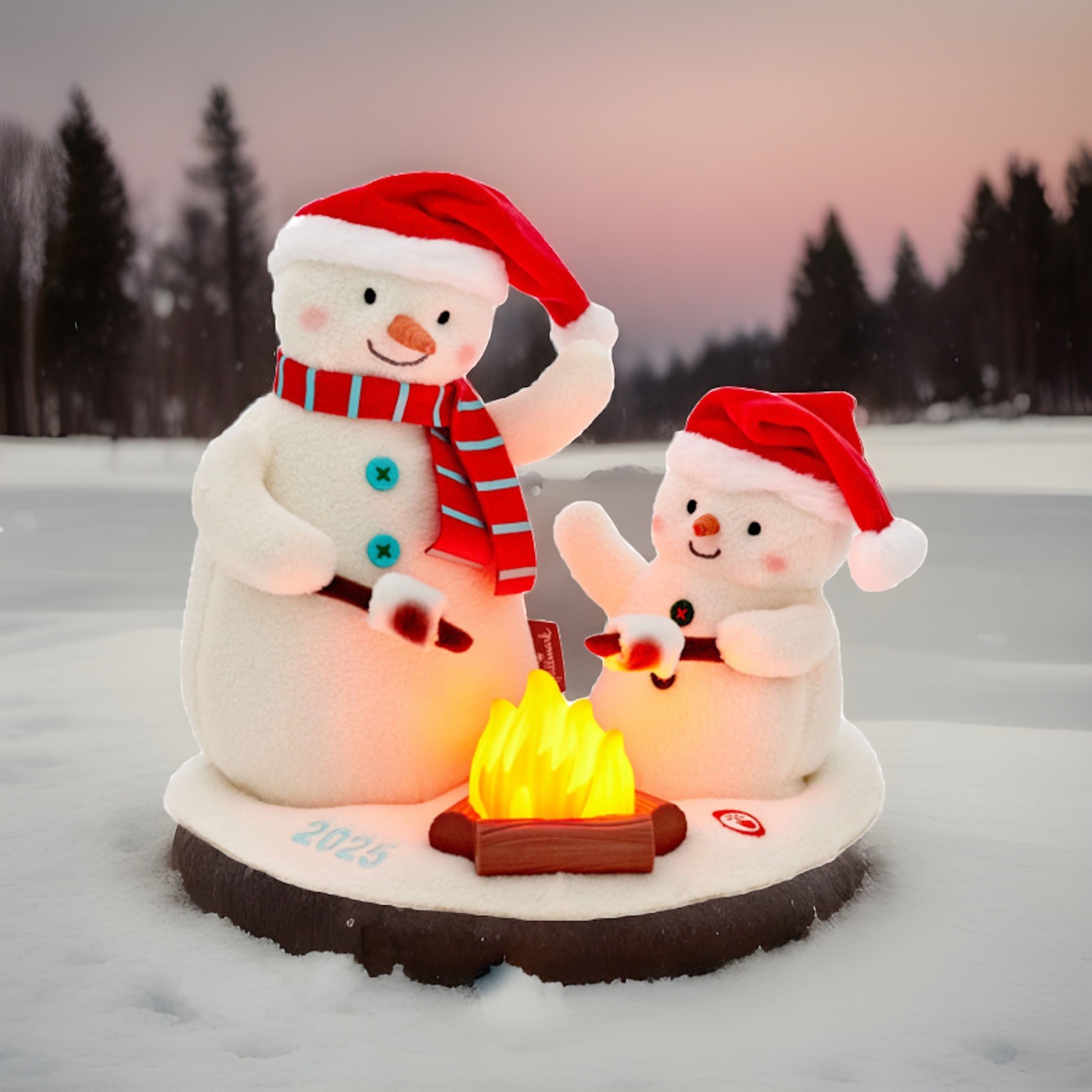 2025 Animated Snowman Plush HALLMARK NWT Roasting Marshmallows Snowmen | eBay
