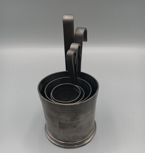 VINTAGE PEWTER STACKING MILK MEASURING CUPS: SET OF 4 IN DECILITERS | eBay