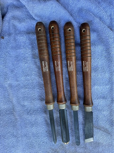 Sears Craftsman 4 pc Vintage Wood Turning Tools Lathe Chisel Set | eBay