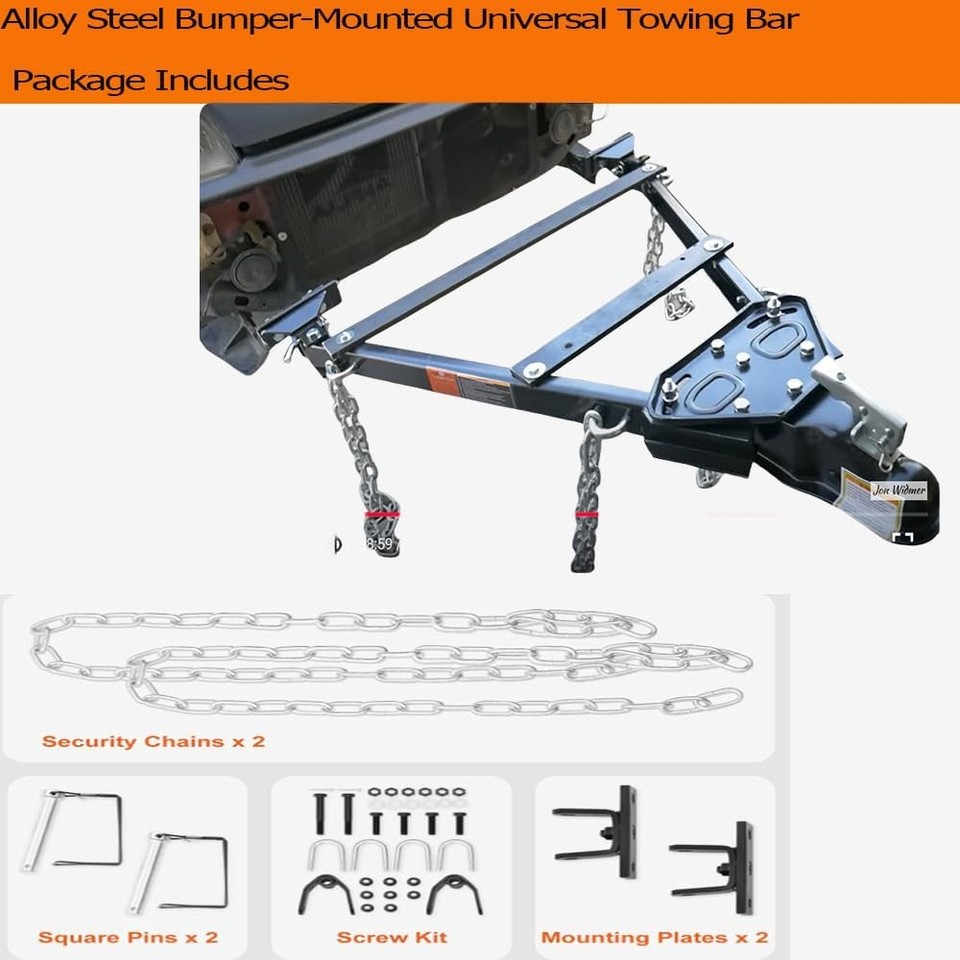 Adjustable Trailer Tow Bar Bumper Mount 5000 lb – Quick-Disconnect,Fits ...
