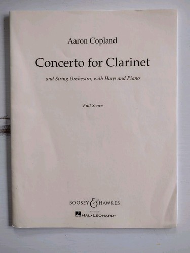 Concerto for Clarinet full score Aaron Copland Sheet Music strings harp ...