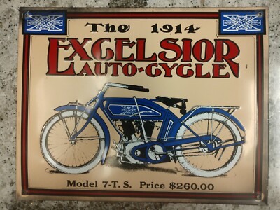 Excelsior Auto Cycle Metal Tin Sign | 11" x 14" | AAA Sign Company | eBay