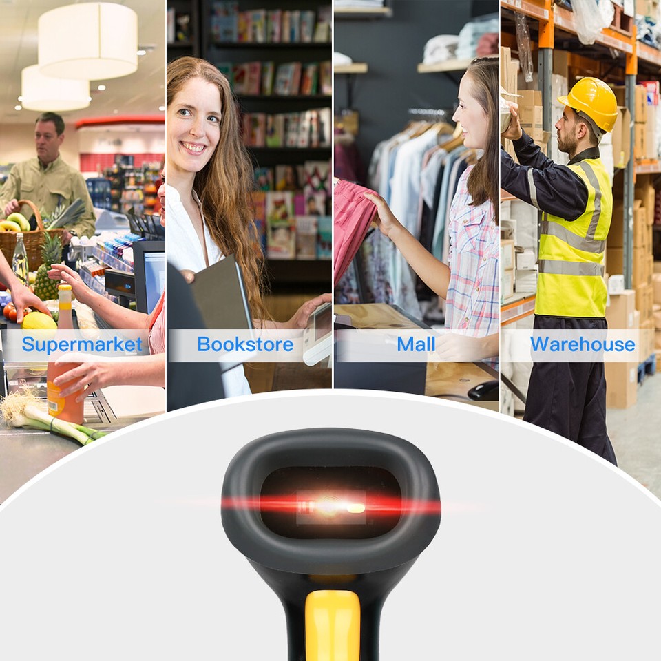 QR Code USB Wired Handheld Reader & Mini 1D 2D Wireless POS PC Barcode ...