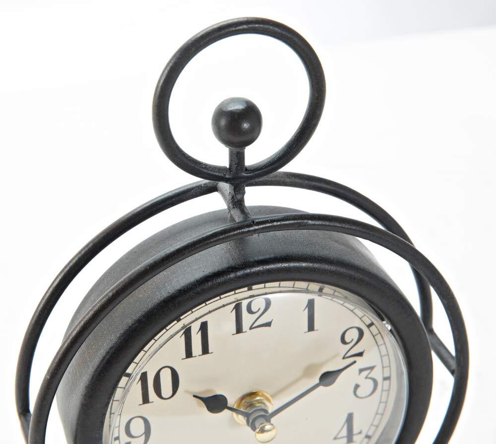 Small Vintage Metal Desk Clock, Decorative Table Clock for Living Room ...