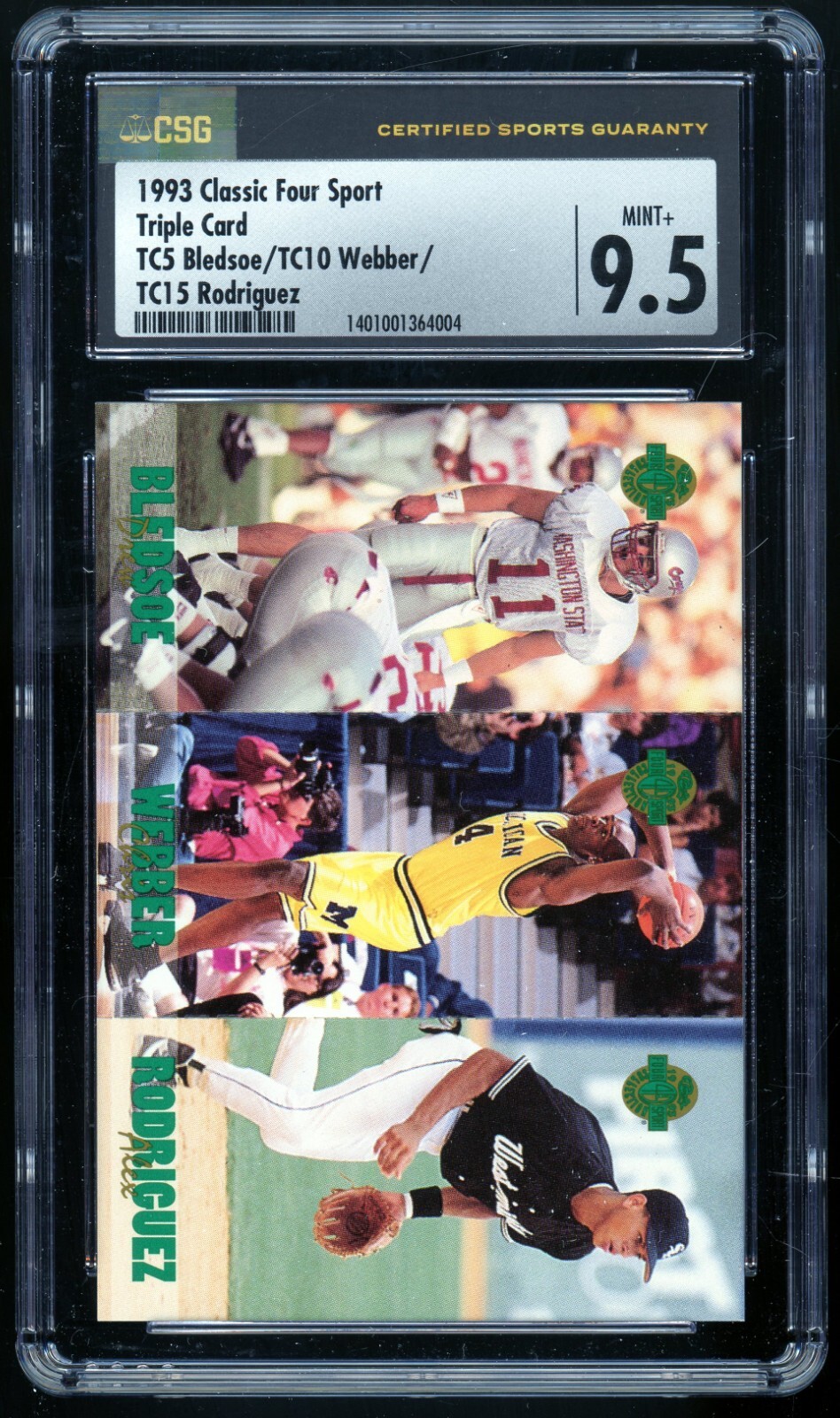 ALEX RODRIGUEZ BLEDOE WEBBER 1993 Classic Four Sport Tri-Cards #TC5 RC ...