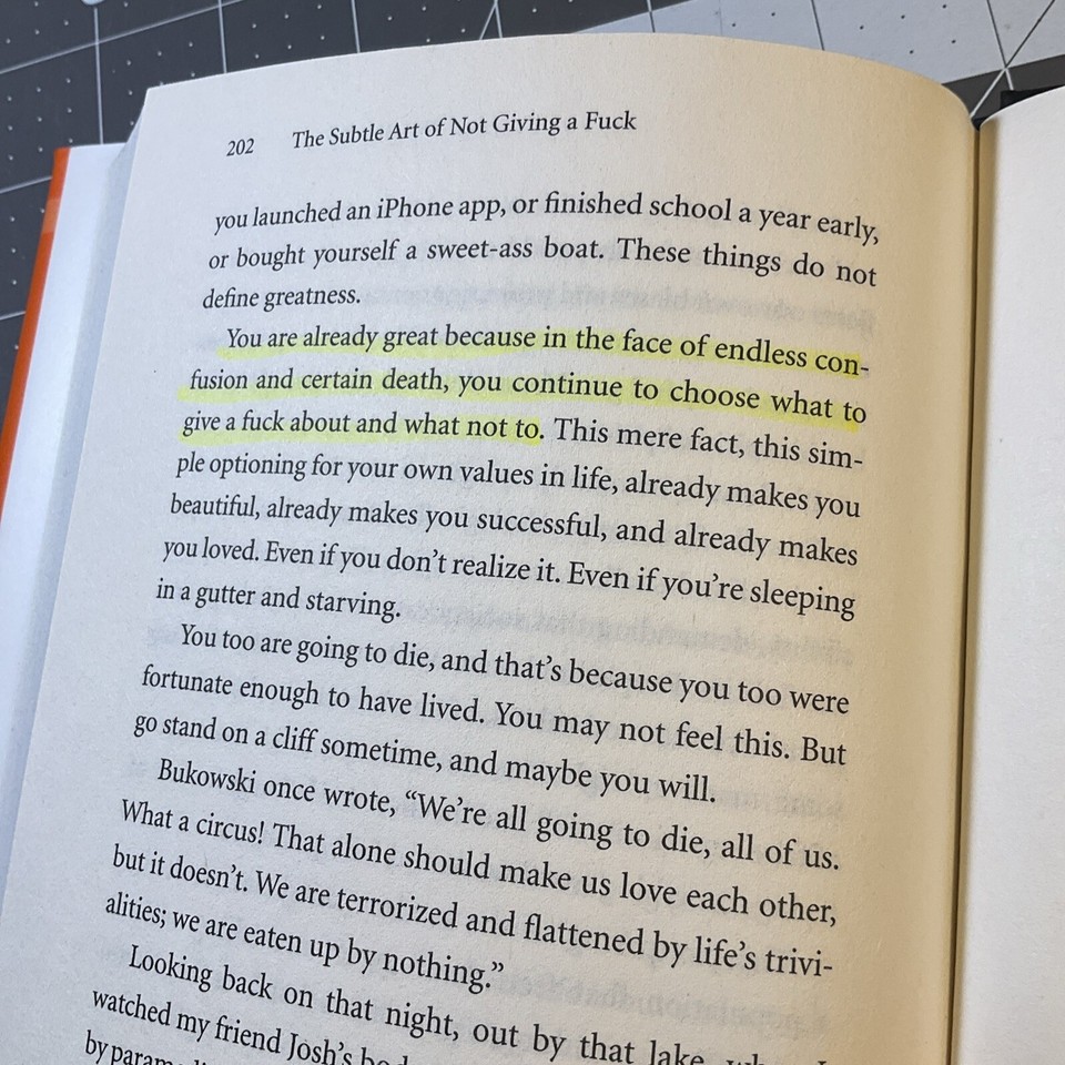 The Subtle Art of Not Giving a F*ck By Mark Manson Hardcover FIRST ...
