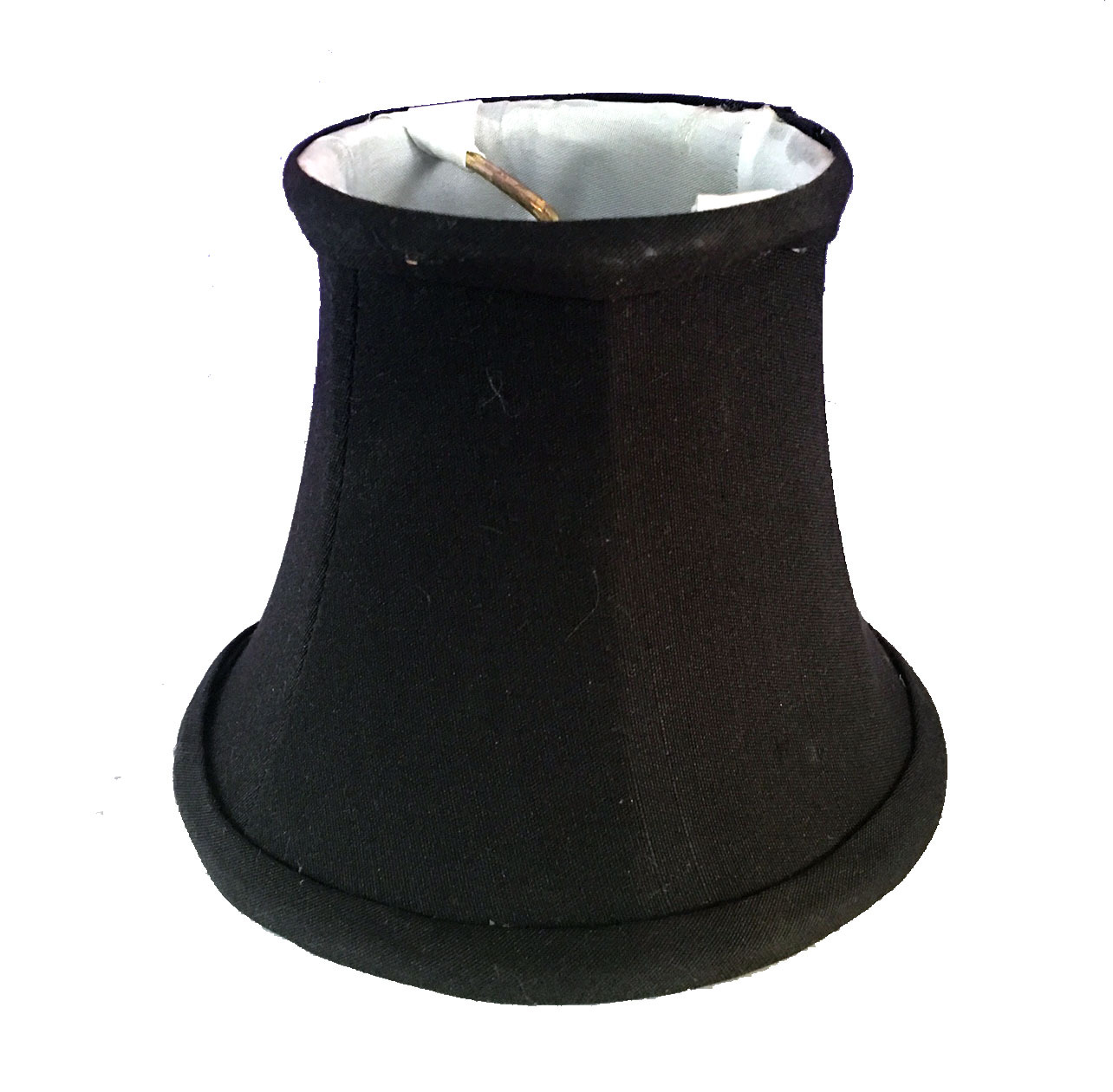 BLACK SHANTUNG SILK Chandelier Mini Lamp Shades Softback CLIP-ON SHADE ...