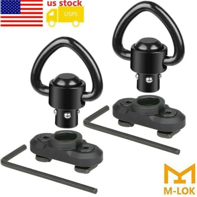 2Pack M-LOK MLOK Quick Release Sling Mount Push Button QD Sling Swivel ...