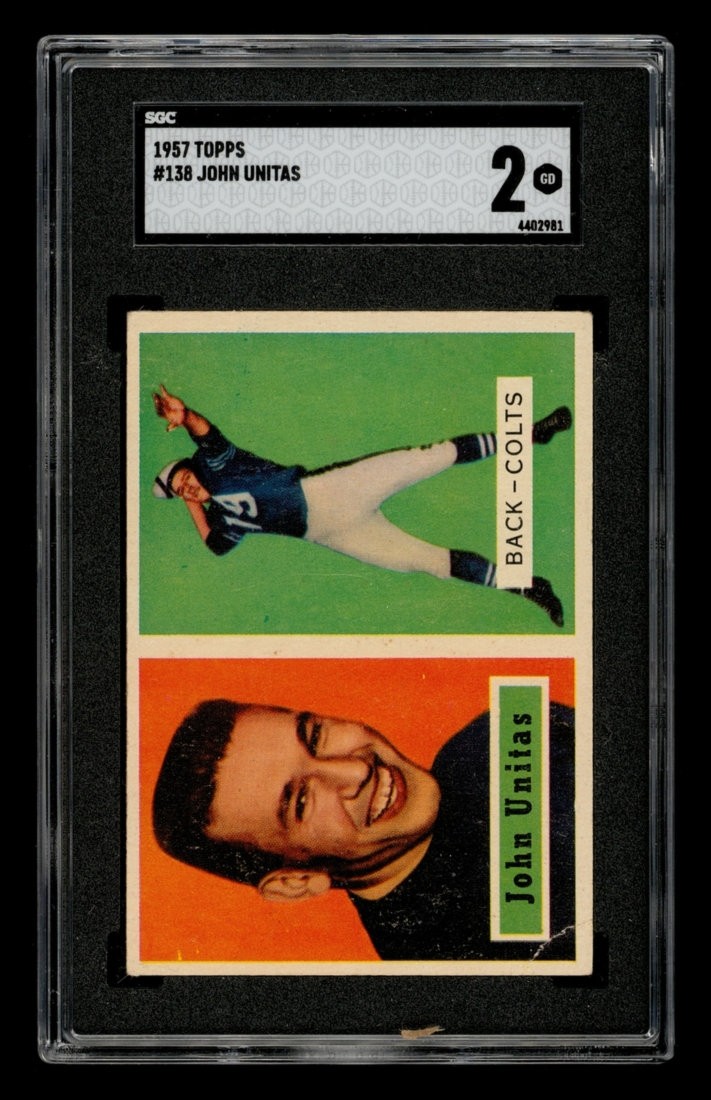 1957 Topps Set-Break #138 Johnny Unitas Rookie SGC 2 GD | eBay