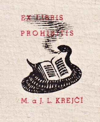 Exlibris Krejci Bookplate Ex Libris Snake Book Karel Pekarek | eBay.de