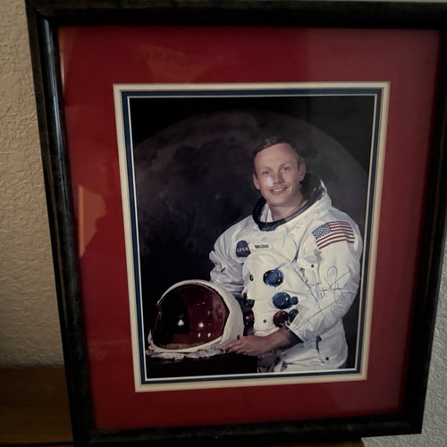 Neil Armstrong official hand signed Apollo 11 photo Framed 12x14 museum ...