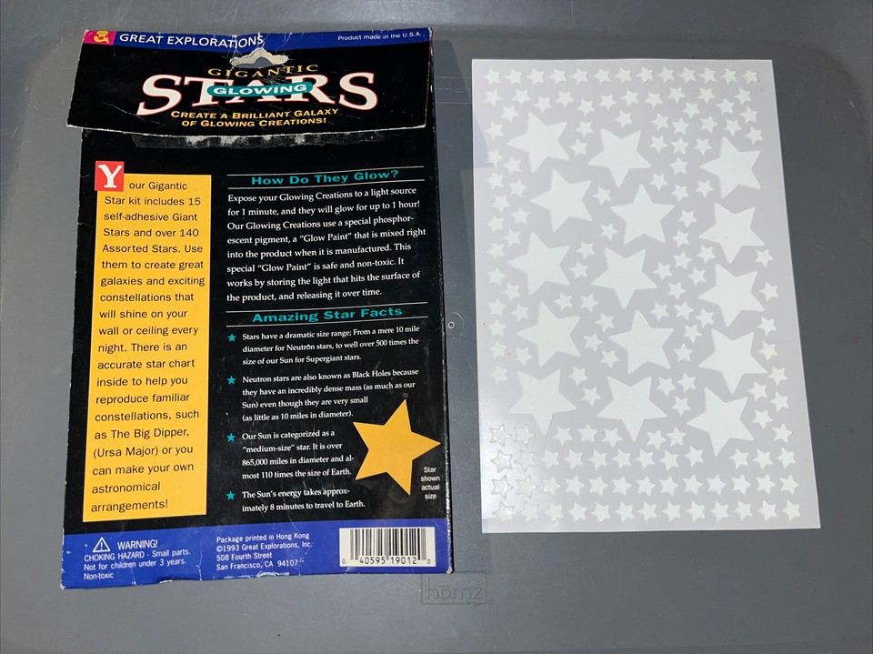 Great Explorations GLOWING STARS Glow in the Dark 150 STARS & Star Map ...
