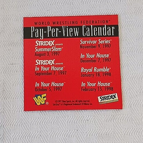 1997 Stridex WWF Wrestling Header Card PPV Calendar Bret Austin ...