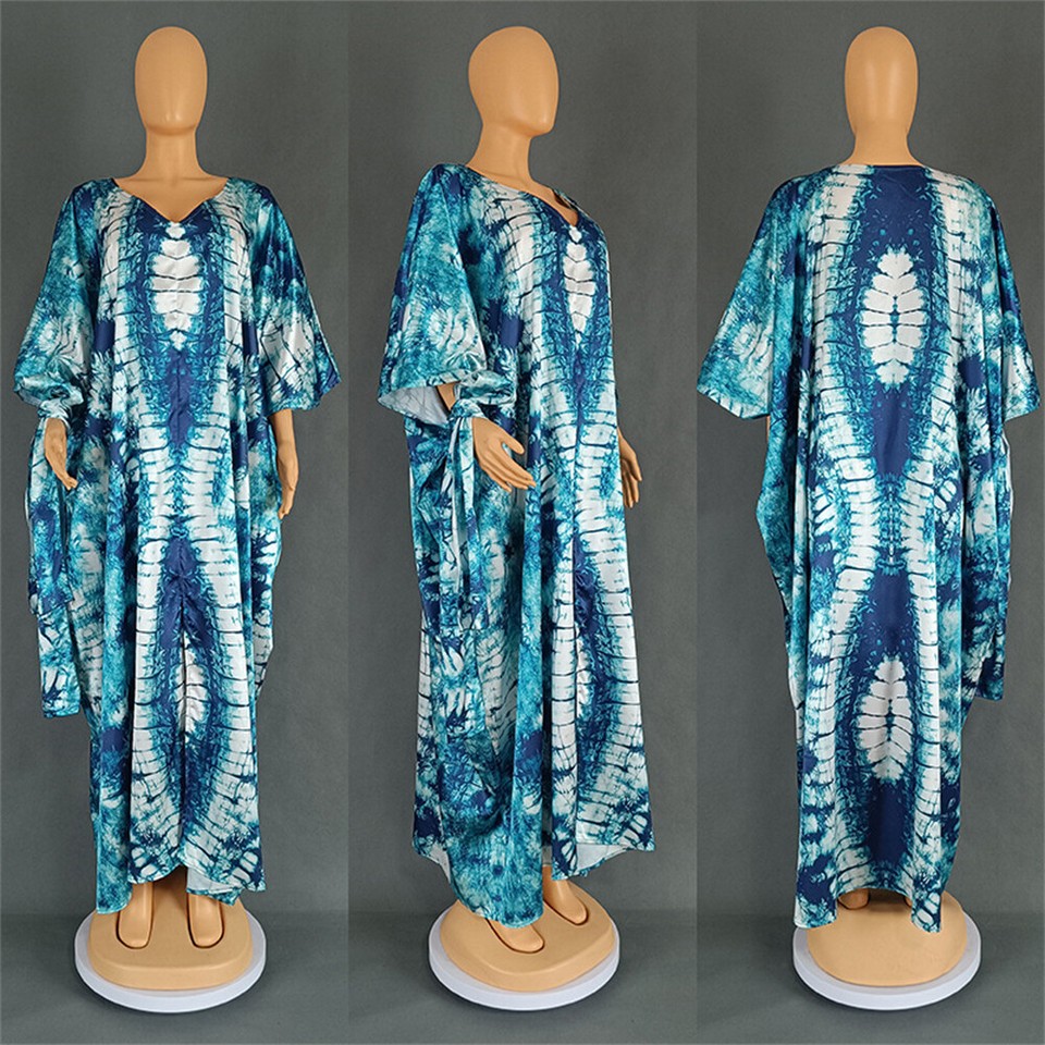 Hijab African Women Long Dress Dashiki Printed Kaftan Loose Robe ...