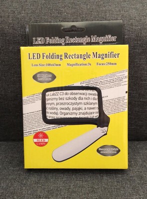 3X Handheld Magnifier with 5LED Lighted Book Reading Magnifying Glass ...
