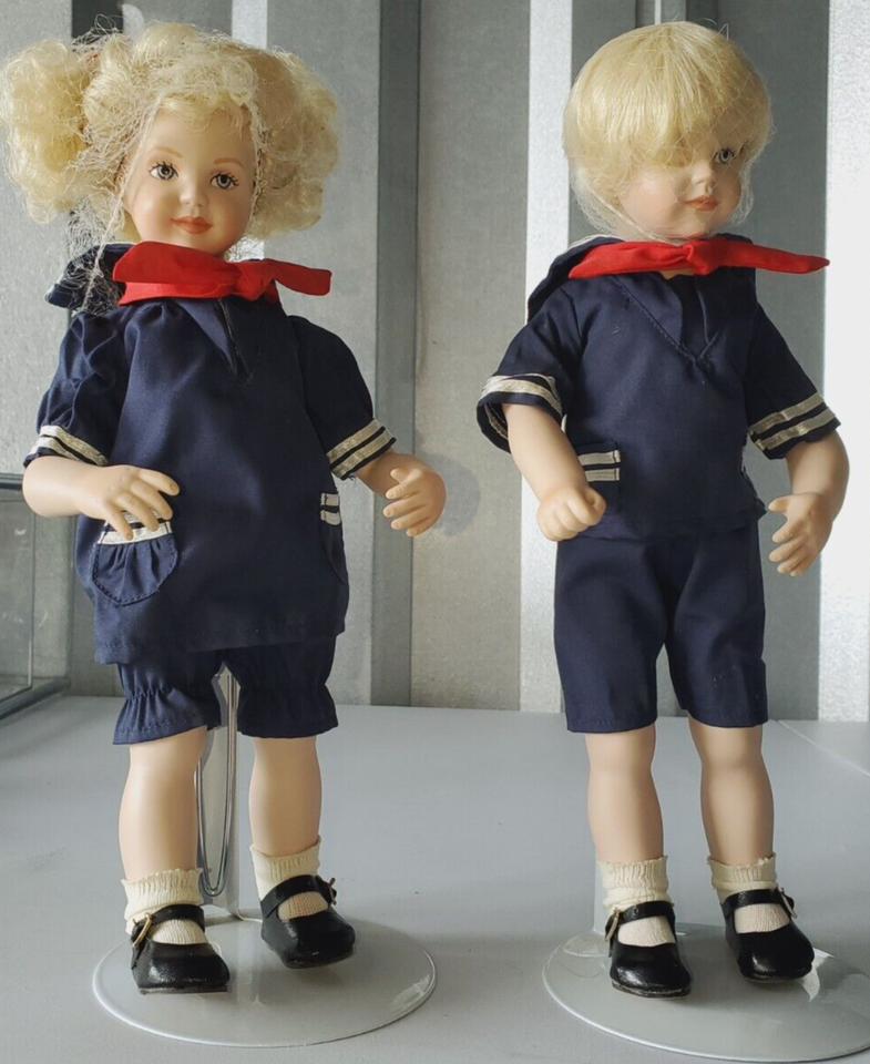 The Sailor Twins Eric & Emily 12"Porcelain Dolls By Phyllis Wright 1992 ...