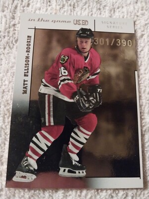 2003-04 MATT ELLISON IN THE GAME ITG NHL HOCKEY ROOKIECARDRC /390 ...