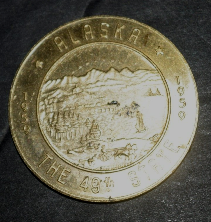 VTG "59th STATE OF ALASKA - 1959," $1 PROOF-LIKE CHALLENGE COIN (1.50 ...