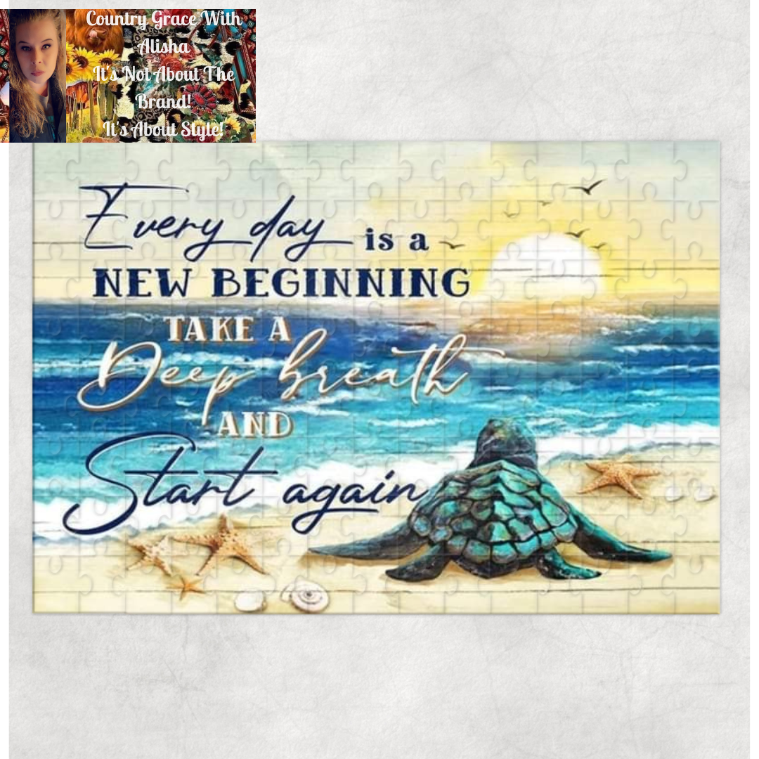 Turtle Everyday Is New Beginning Puzzle 120 Piece Custom Handmade ...