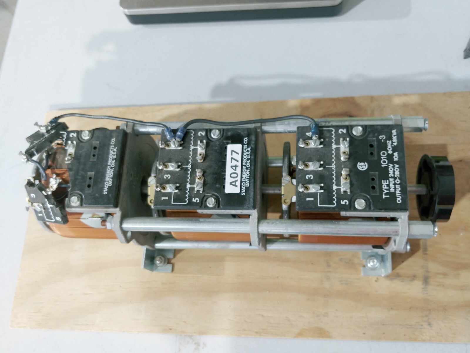 Repaired - Staco Variable Transformer Type 1010-3 0-280V 10A Variac 3 ...