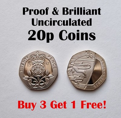 1982-2023 UK 20p Twenty Pence Coins PROOF & BRILLIANT UNCIRCULATED ...
