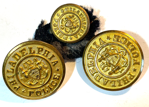 vintage 3~ PHILAPHIA Police Buttons {Waterbury Button co.} | eBay
