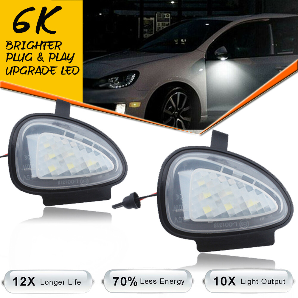 For VW GTi Golf MK6 6 MKVI Direct Fit White LED Under Side Mirror ...