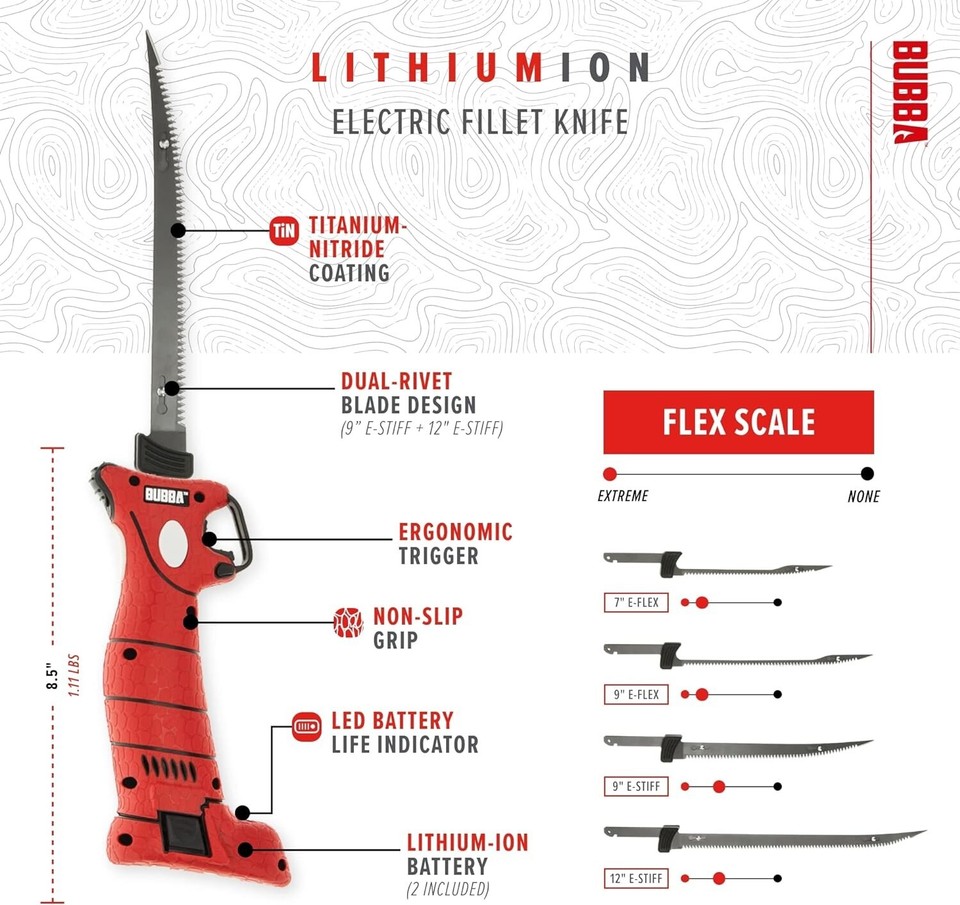 *1-Set* Bubba Lithium Ion Electric Fillet Knife Stainless Steel 1095705 ...