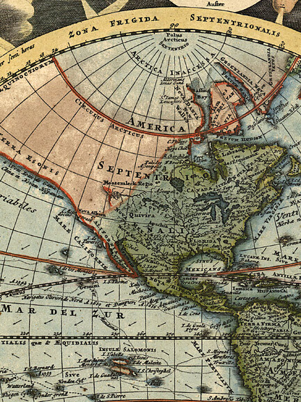 1716 Historic Celestial Old World Exploration Map Poster - 24x28 | eBay