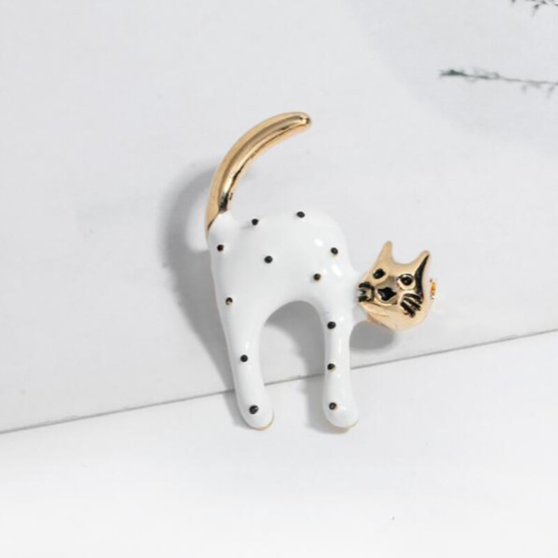Cute Cartoon Dripping Oil Polka Dot Cat Brooch | eBay