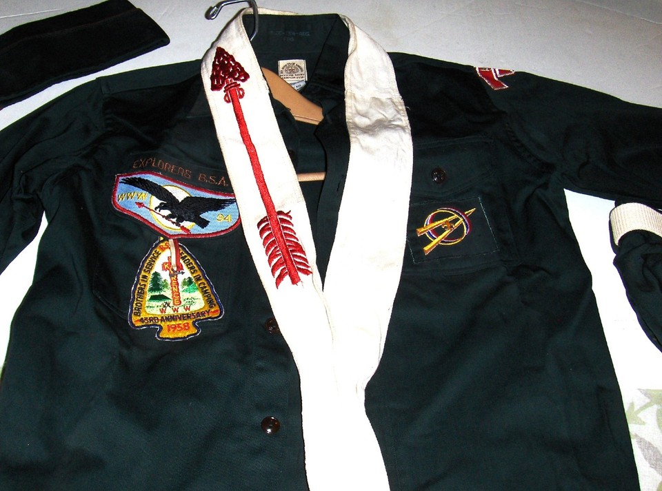 Vtg BSA Boy Scout Explorer Complete Uniform Hat Belt w Buckle Shirt ...