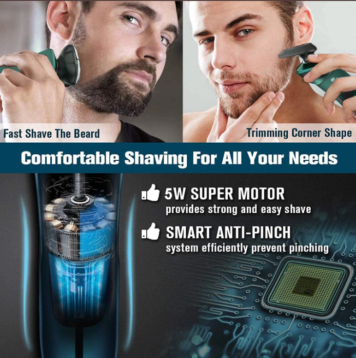 USB Rechargeable Cordless Mens Electric Rotary Shaver Razor Sideburn ...