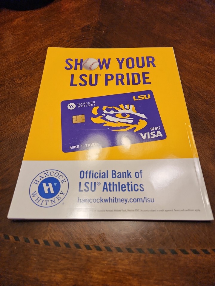 2021 LSU Baseball Program book Matthew Beck On Cover Alex Box Skip ...