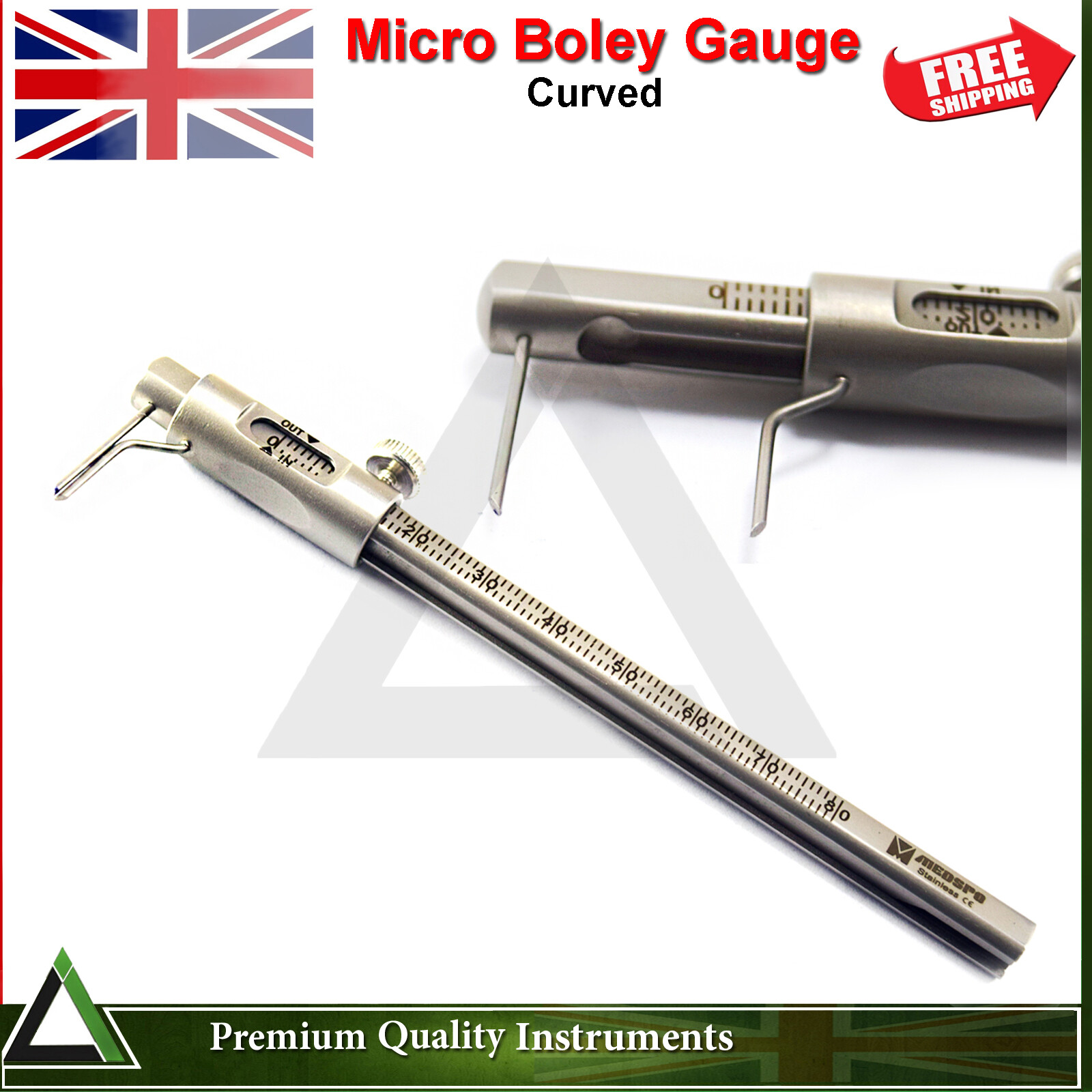 Micro Boley Gauge Curved Teeth Measuring Dental Orthodontic Lab Tools ...