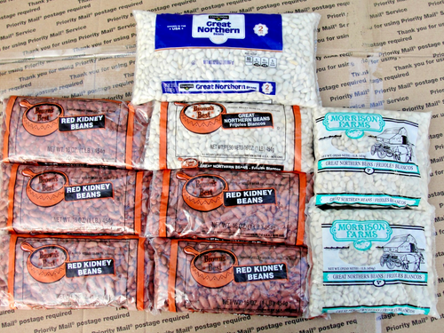 10 LBS TOTAL - 5 LBS Dry Red Kidney Beans and 5 LBS Dry Great Northern ...