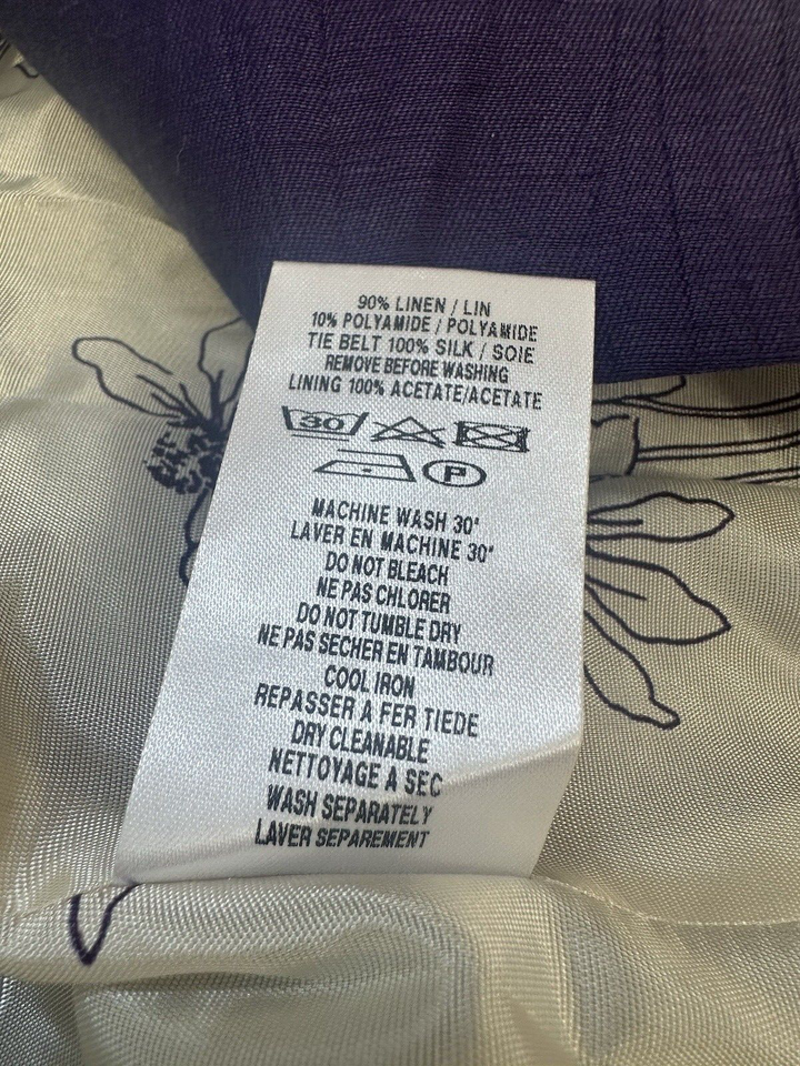 NEW Kaliko UK18 dark purple linen-blend jacket with crinkle finish and ...