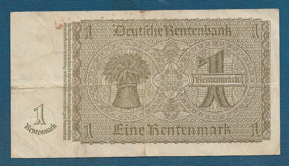 1 MARK 1937. Germany banknotes, WW2 Waffen SS division Totenkopf ...