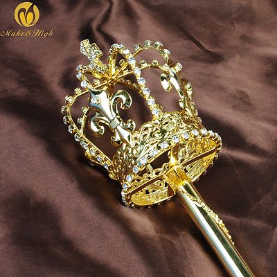 Gold Cross Scepter Wand Imperial Prop Crystal Staff Beauty Pageant ...