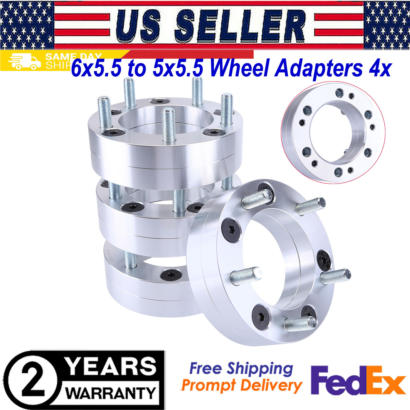 6x5.5 to 5x5.5 Wheel Adapters 2 Inch Put Dodge Ram Wheels On Chevy GMC ...
