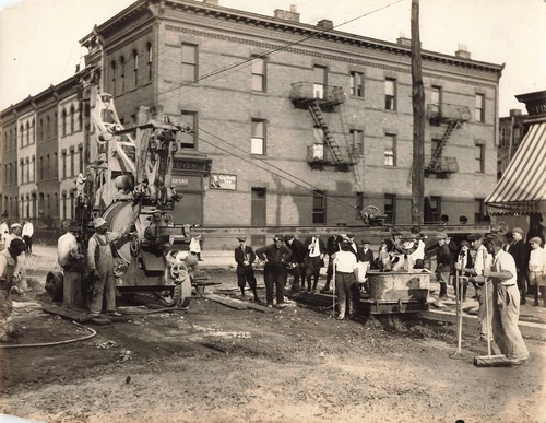 City Street Paving Equipment 1910s Press Photo Cement Mixer Workers ...