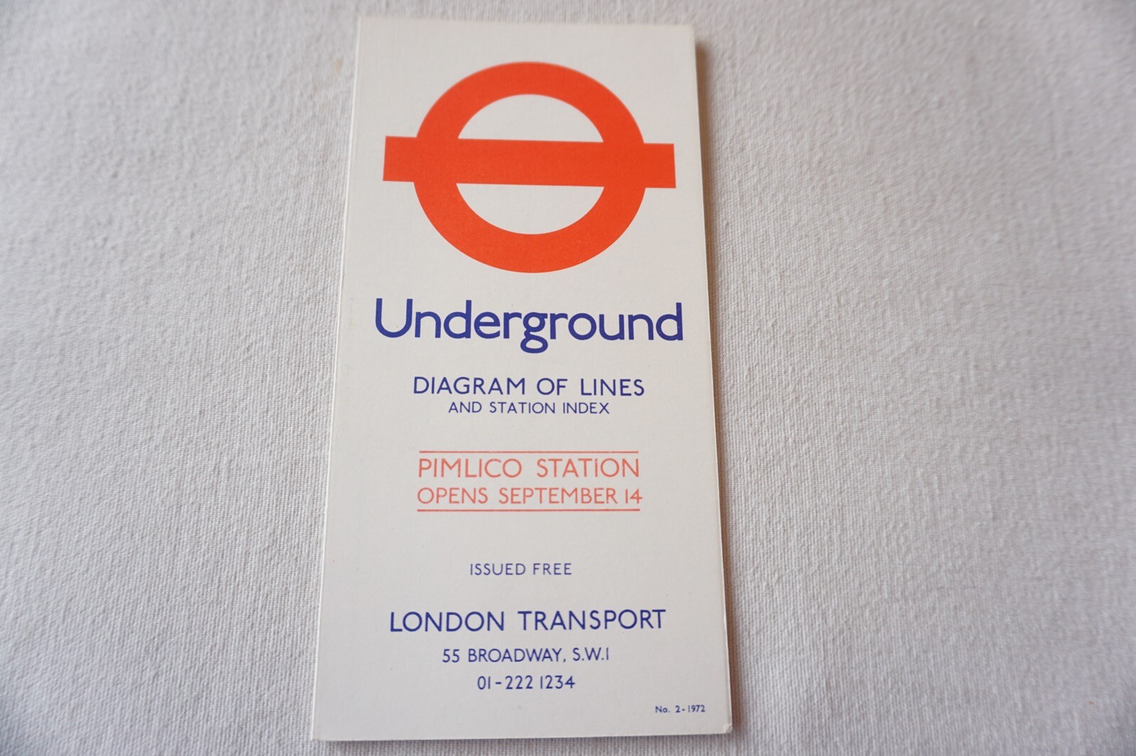 1972 No. 2 London Transport Underground Map | Grelly UK