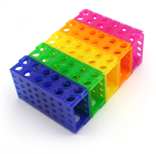 HS29022G Interlocking 4 Way Tube Rack, Polypropylene, Assorted Colors ...
