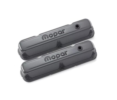 FITS 1964-91 SB LA MOPAR LOGO DODGE SHARK GRAY VALVE COVERS 273 318 340 ...