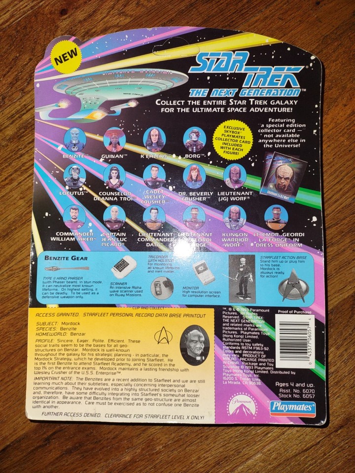 Playmates Toys Star Trek Tng Mordock The Benzite Action Figure ...