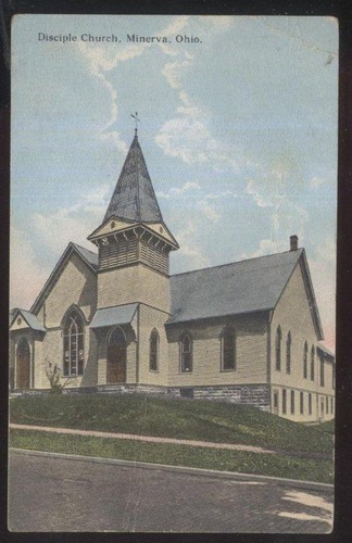 POSTCARD MINERVA OH/OHIO LOCAL AREA DISCIPLE CHURCH VIEW 1907 | eBay